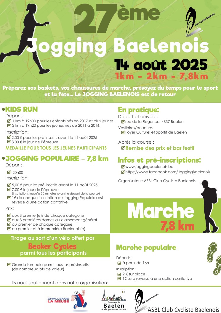 Inscription Jogging Baelenois – Challenge la meuse